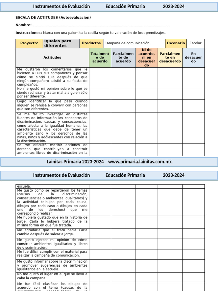 4to Grado Diciembre - Instrumentos de Evaluación (2023-2024) | PDF