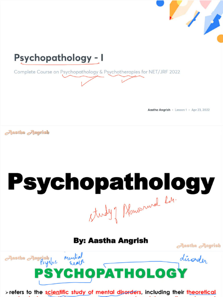 Psychopathology I With Anno | PDF