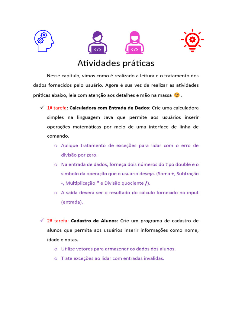 Atividades Práticas Tratamento De Dados Em Java Pdf