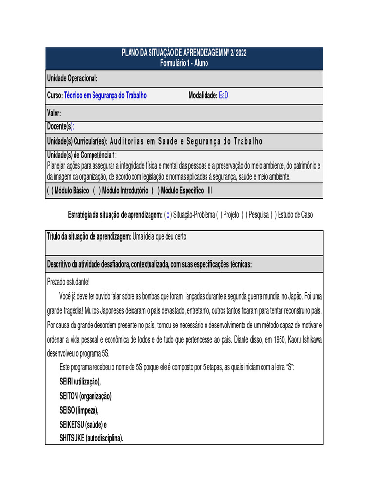 SAP 1 - Estudo de Caso | PDF