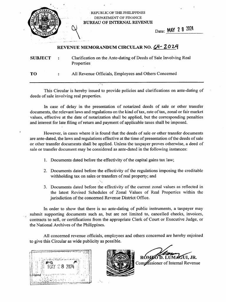 RMC No. 64-2024 | PDF