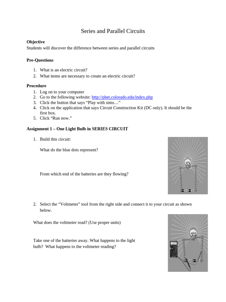 Series and Parallel Circuits: Objective | PDF | Series And Parallel ...
