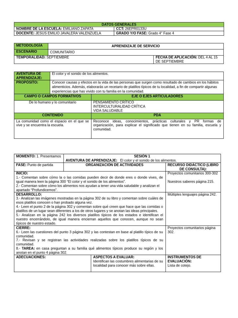 HyC 4-15 Sep EL COLOR Y EL SONIDO DE LOS ALIMENTOS | PDF