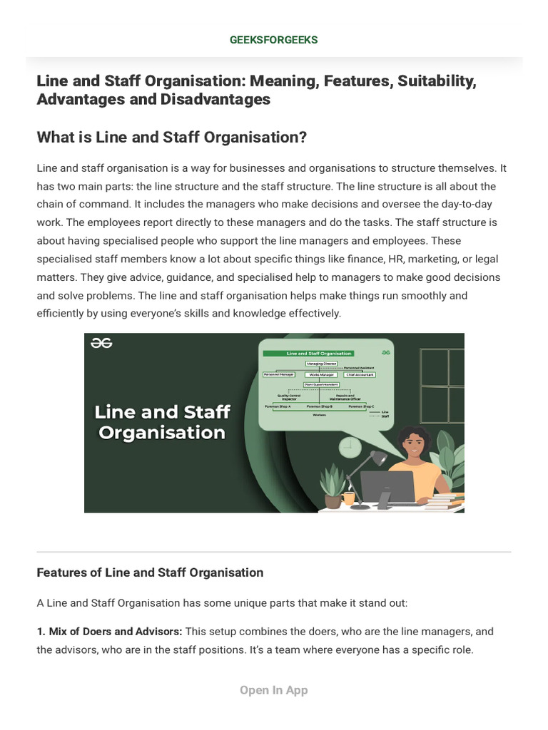 Line and Staff Organisation_ Meaning, Features, Suitability, Adv | PDF