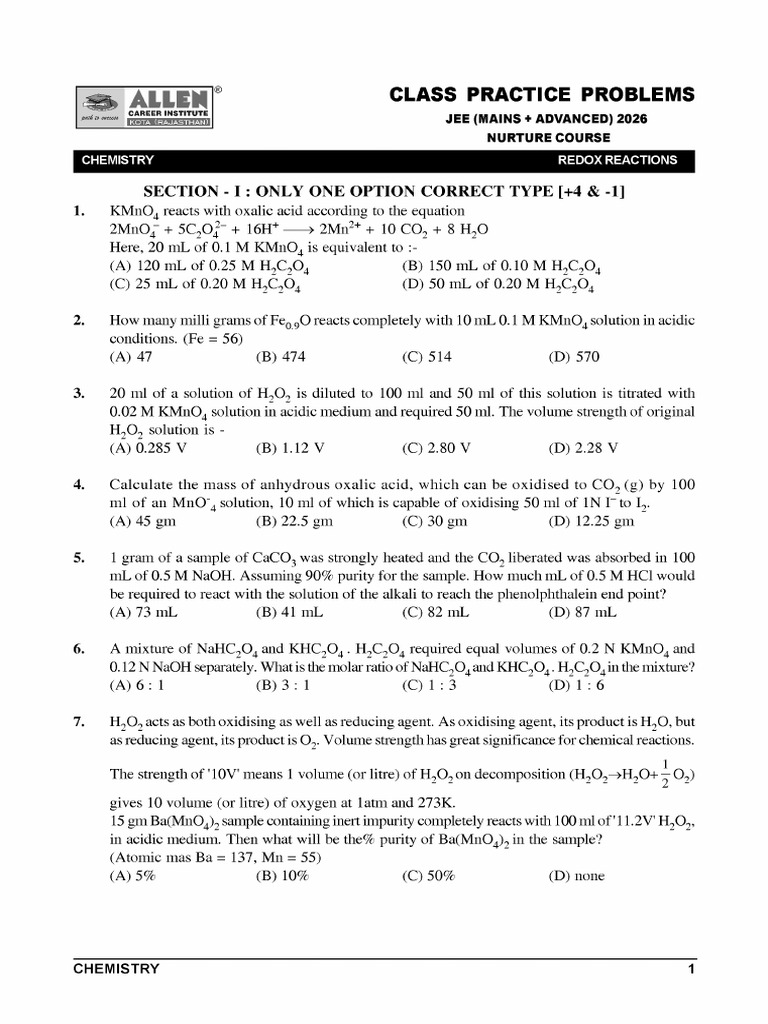 Redox CPT - Paper | PDF