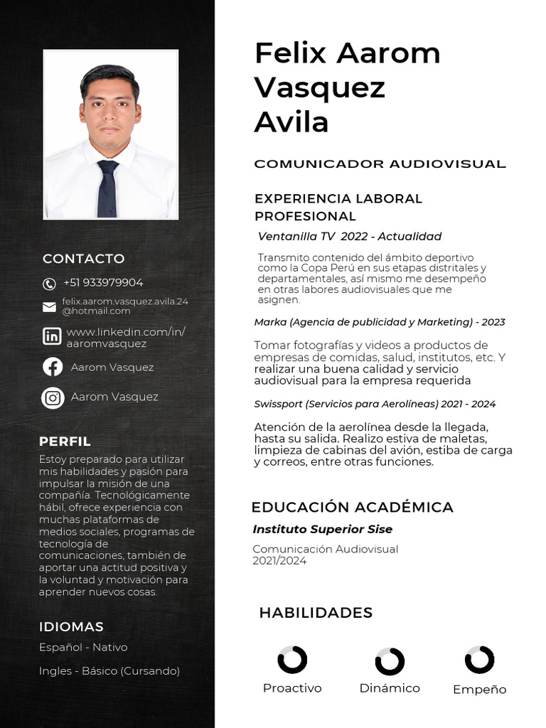 CV - Felix Aarom Vasquez Avila | PDF
