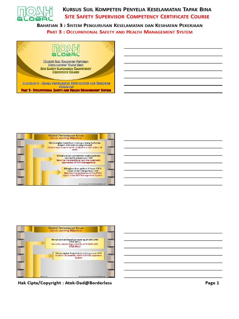 Handout - 03 OSH Management System | PDF