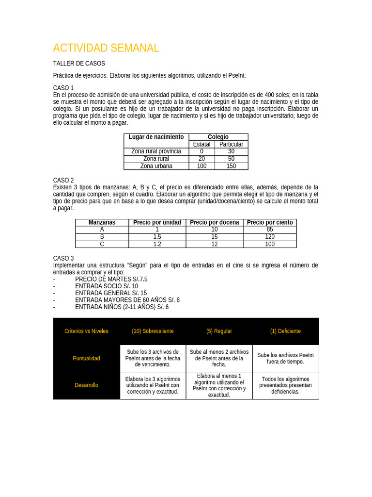 Sesion 14 Actividad Semanal | PDF