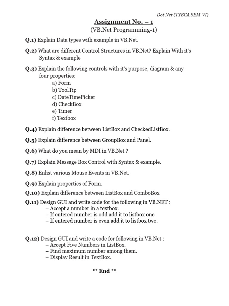 Dot Net Assignment - 2019patt | PDF