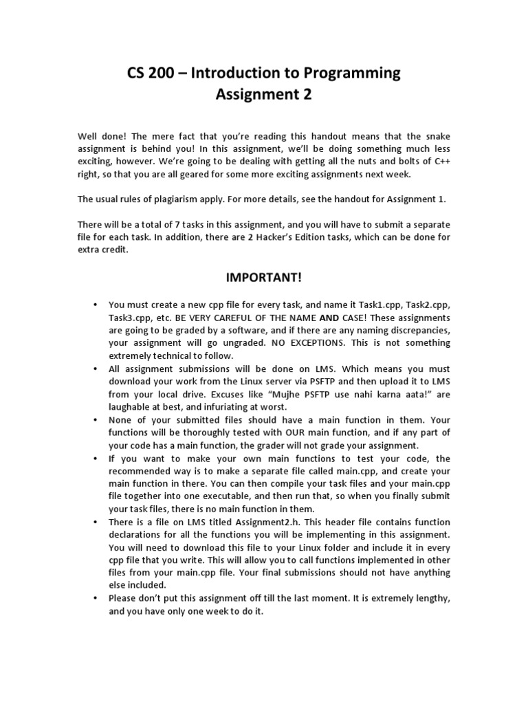 CS 200 HW2 | PDF | Matrix (Mathematics) | Subroutine