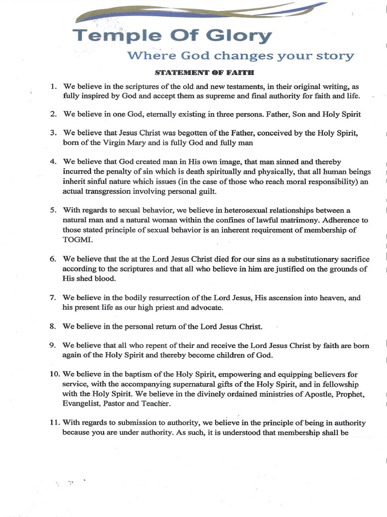 statement of faith | PDF