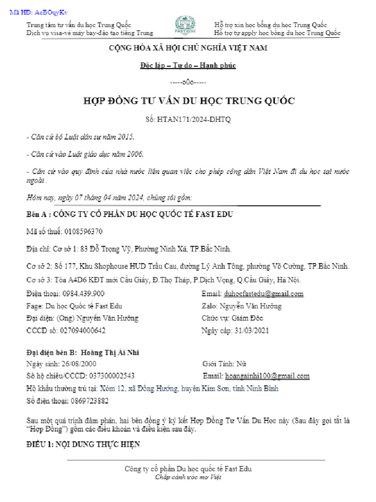 Hop Dong | PDF