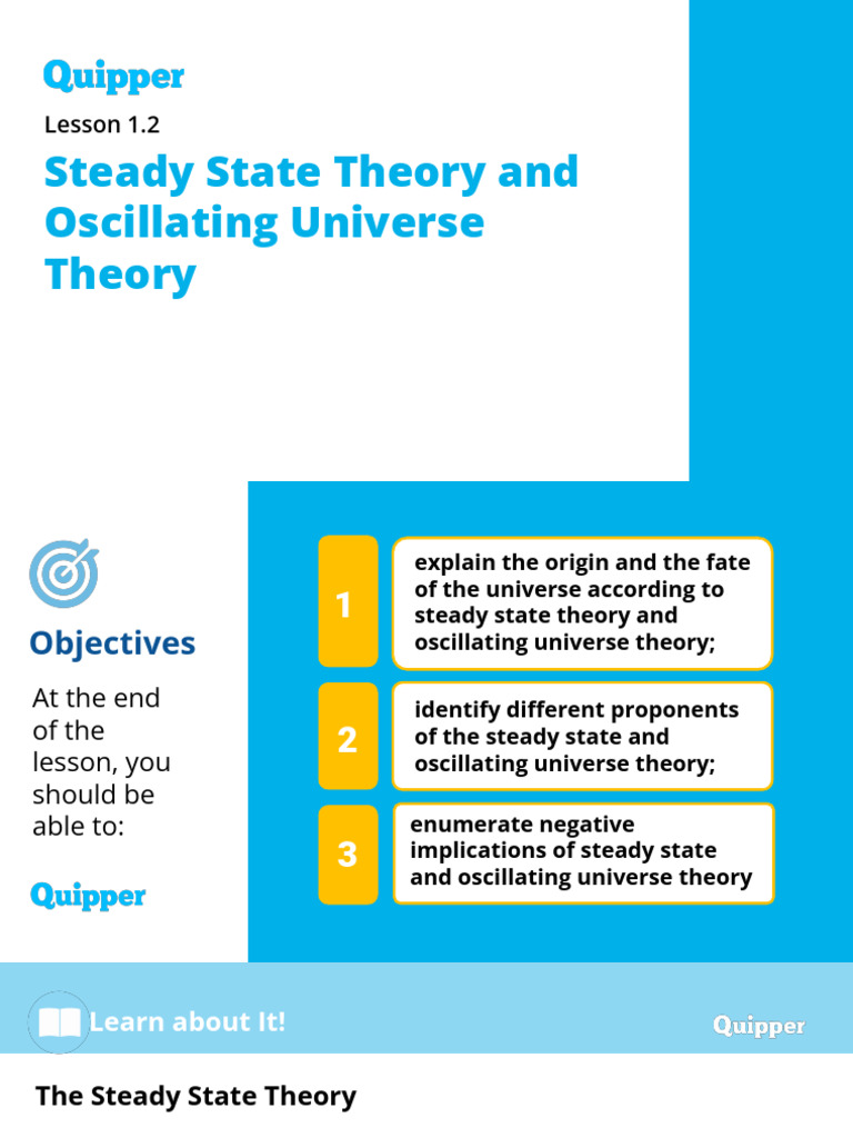 Earth and Life Science SHS 1.2 Steady State Theory and Oscillating ...