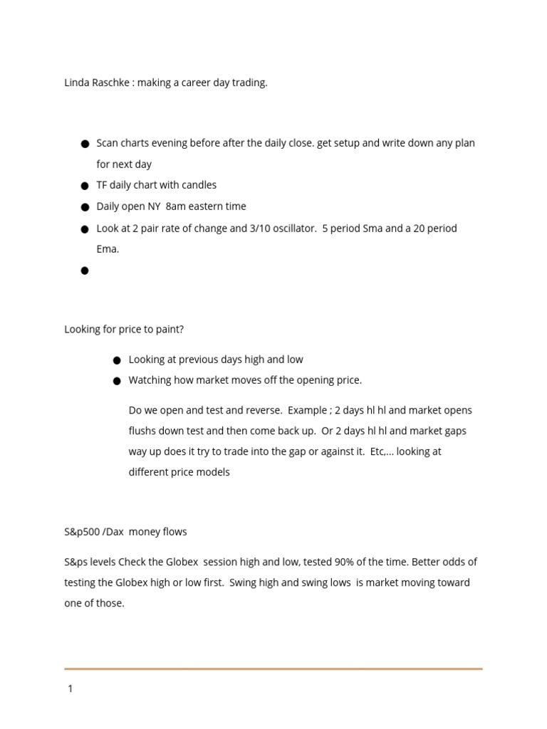 Linda Raschke's Day Trading Insights | PDF