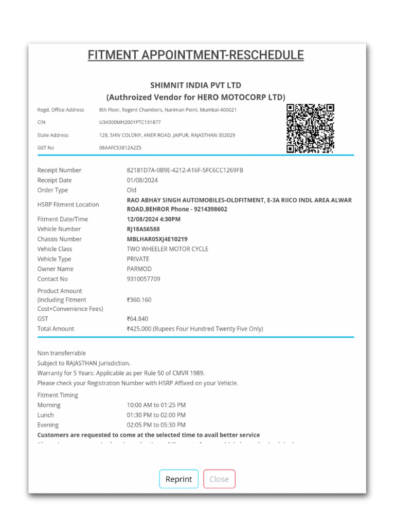HSRP Order | PDF | Finance & Money Management
