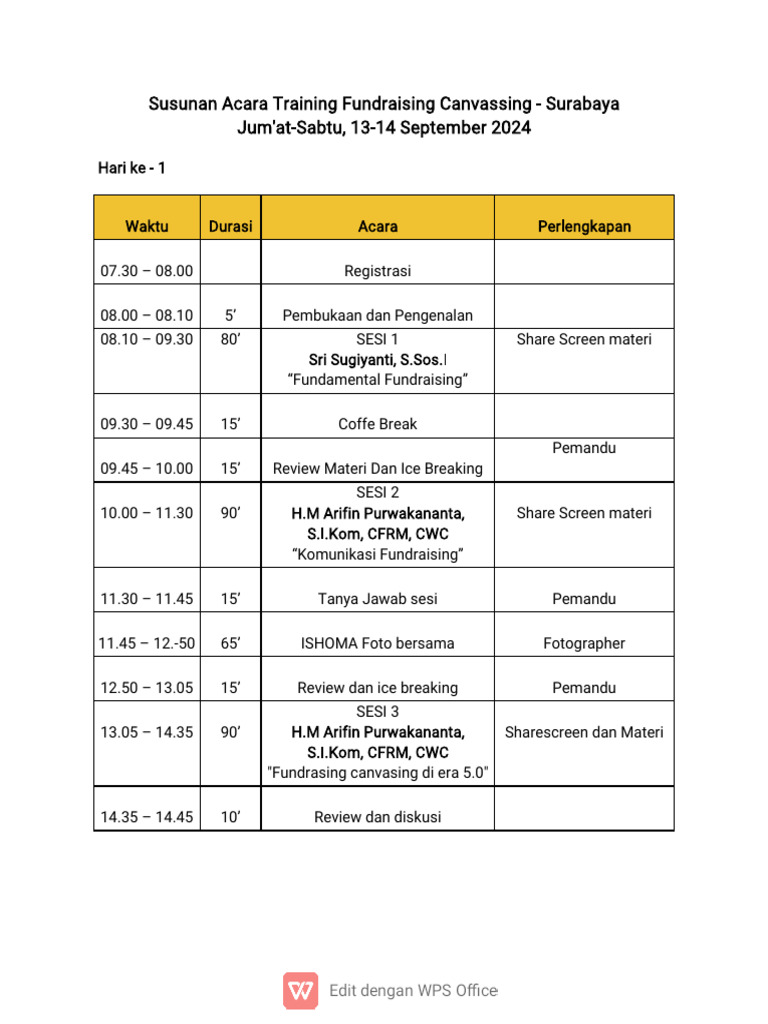 Susunan Acara Training Canvassing IFI - Surabaya 13-14 September 2024-1 ...