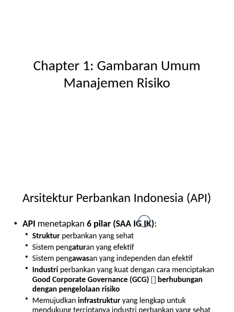 Ringkasan Baru - CH 1 Gambaran Umum Manajemen Risiko | PDF