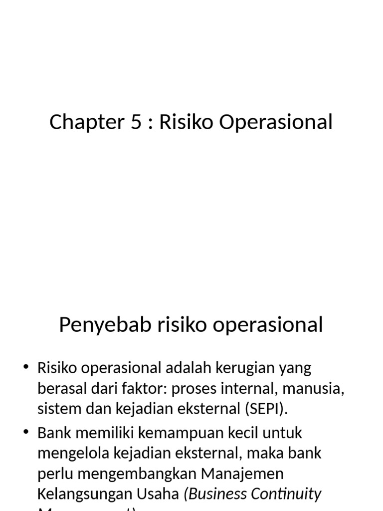 Ringkasan Baru - CH 5 Risiko Operasional | PDF