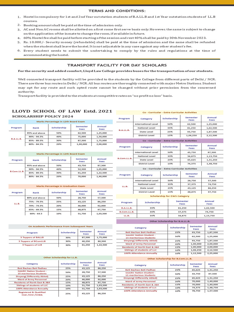 LSL Scholarship Policy 2024 | PDF