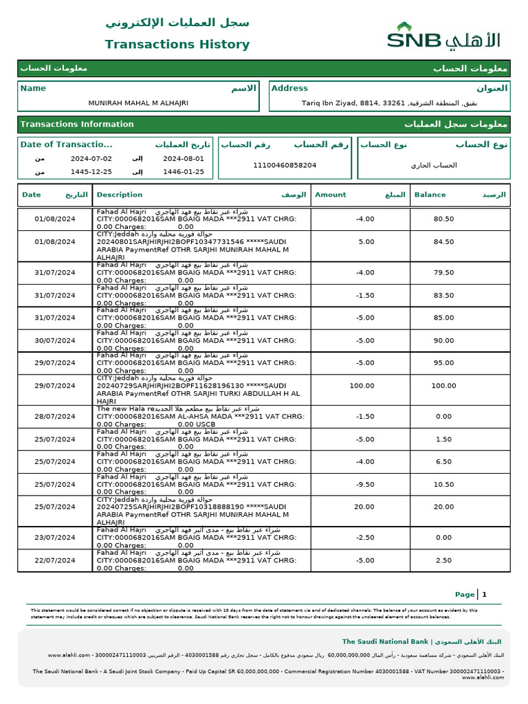 Transaction History | PDF