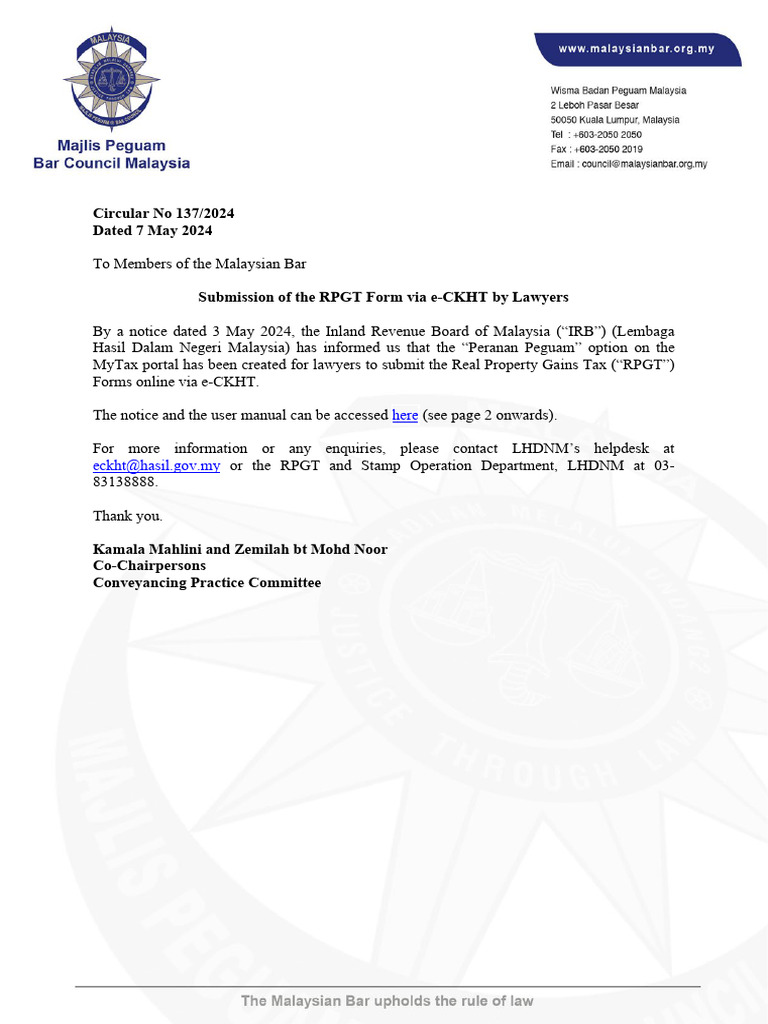 Circular No 137-2024 | PDF