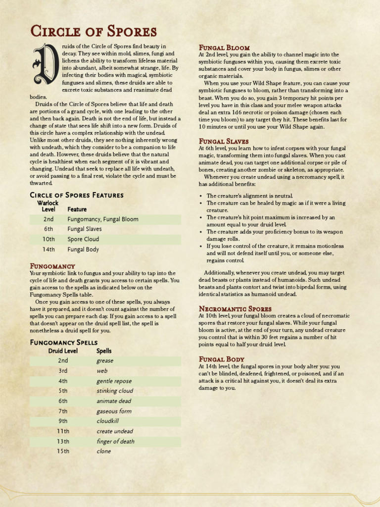 Circle of Spores | PDF