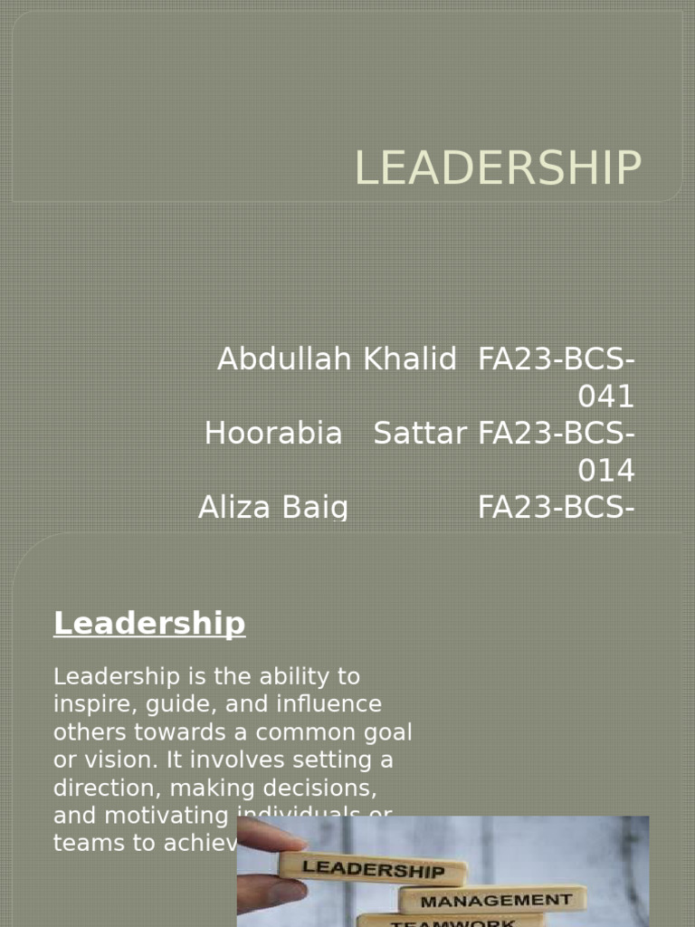 LEADERSHIP Presentation | PDF