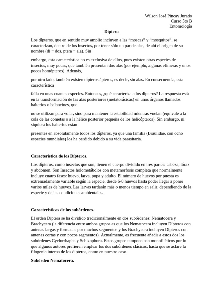 Díptera | PDF