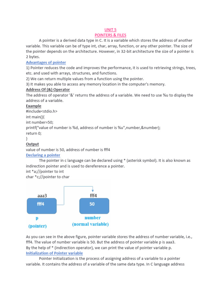 C Module 5 Pdf Pointer Computer Programming Integer Computer