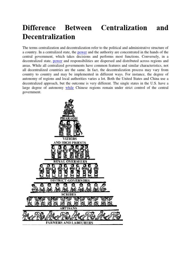 Centralization and Decentralization | PDF | Decentralization | Career ...