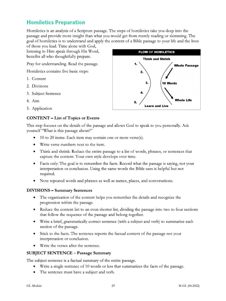 Homiletics Graph, Ex | PDF
