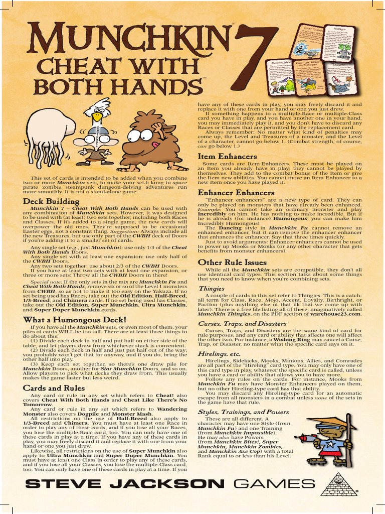 Munchkin 7 Cheat With Both Hands + | PDF