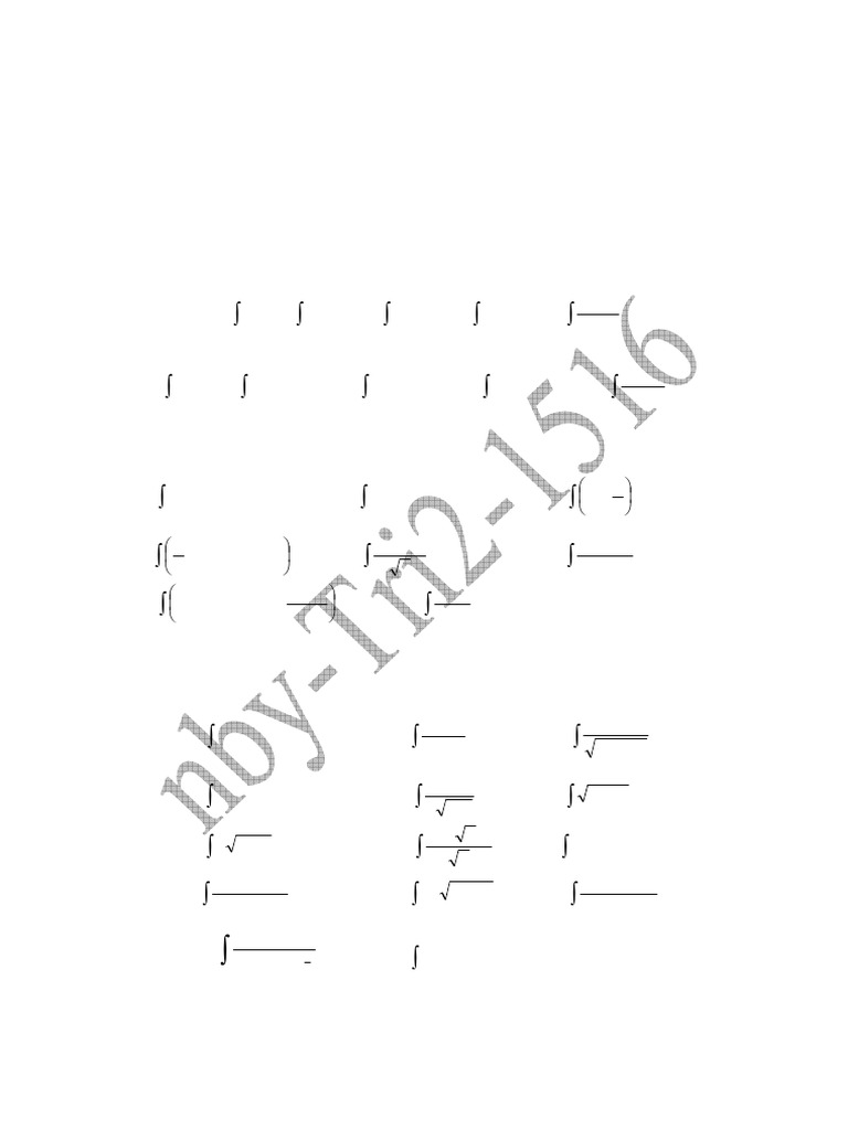 TMA1101__Tutorial 05- IndefiniteIntegrals+IntegrationTechniques | PDF