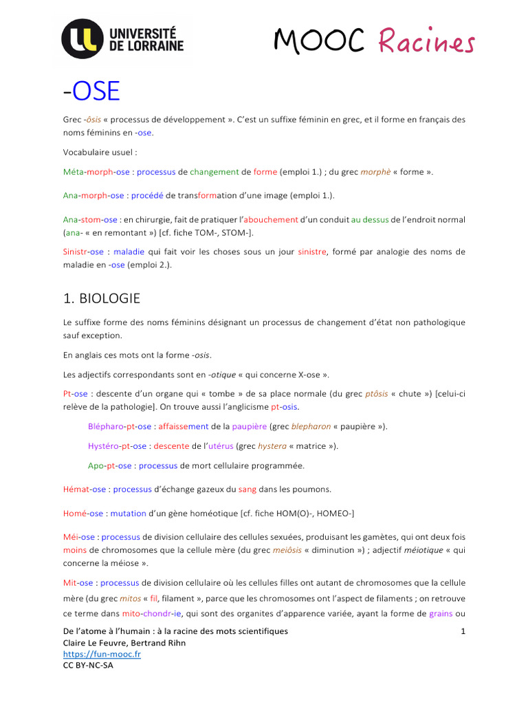 Biologie: Méta Changement Ana Ana Au Dessus Ana | PDF