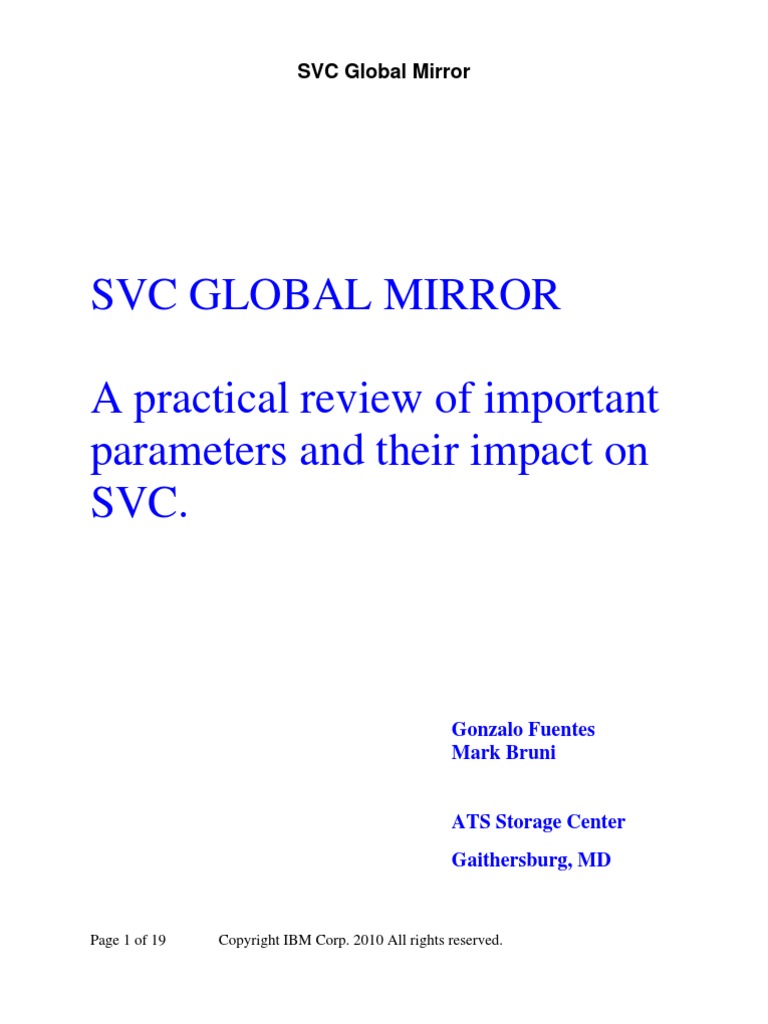 SVC Mirror Final | PDF | Replication (Computing) | Computer Engineering