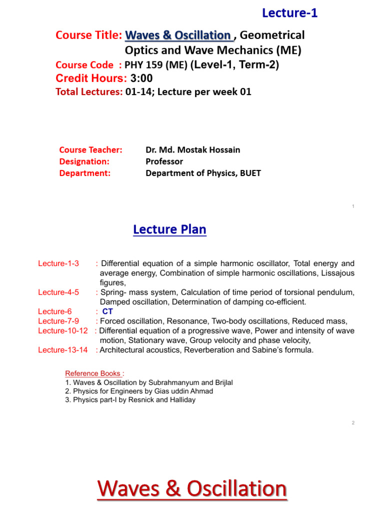 1 - Waves & Osc. - S01 | PDF