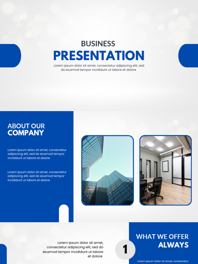 Blue & White Company Profile Presentation | PDF