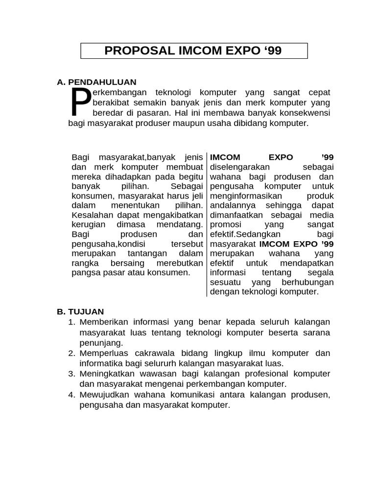 PROPOSAl Imcom Expo | PDF