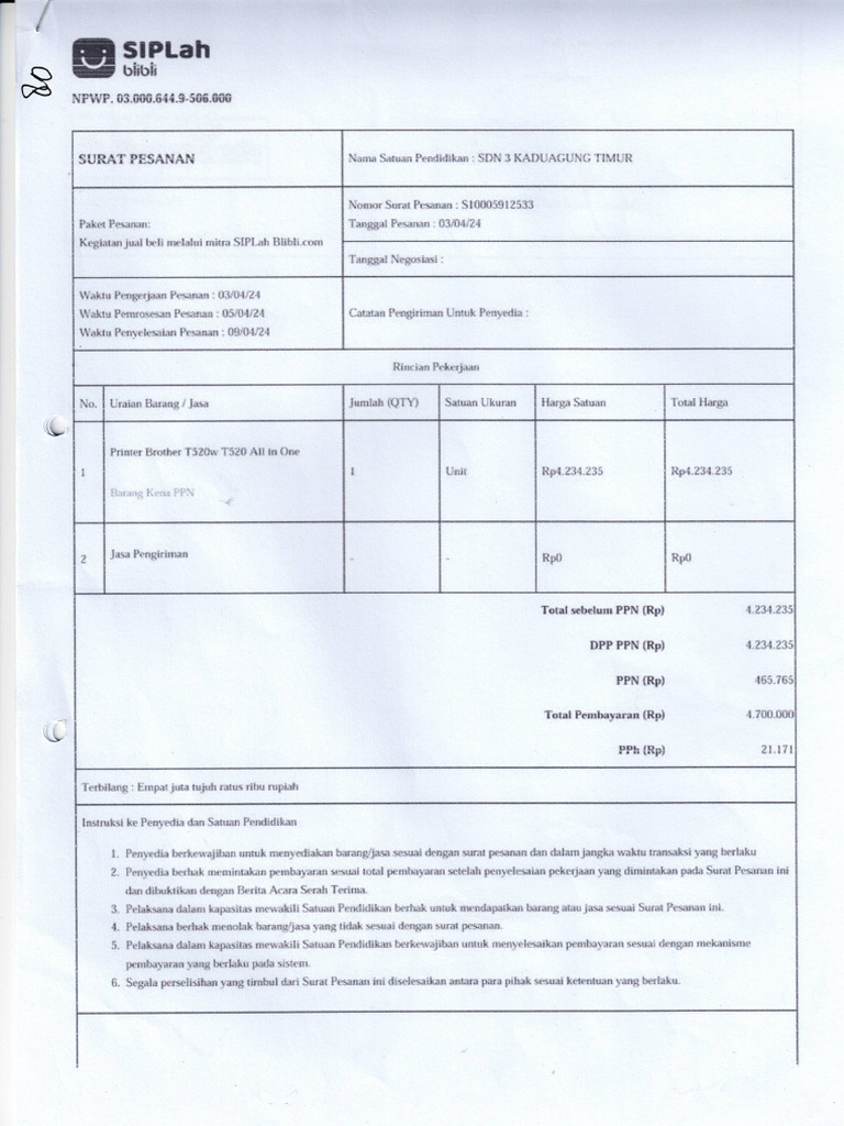 Scan Siplah Printer | PDF