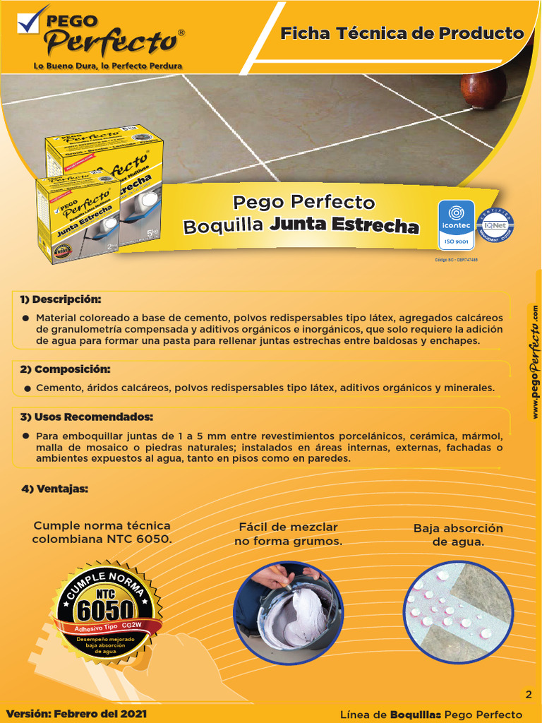 Ficha-Tecnica-Boquilla-Junta-Estrecha - PROSEIN | PDF