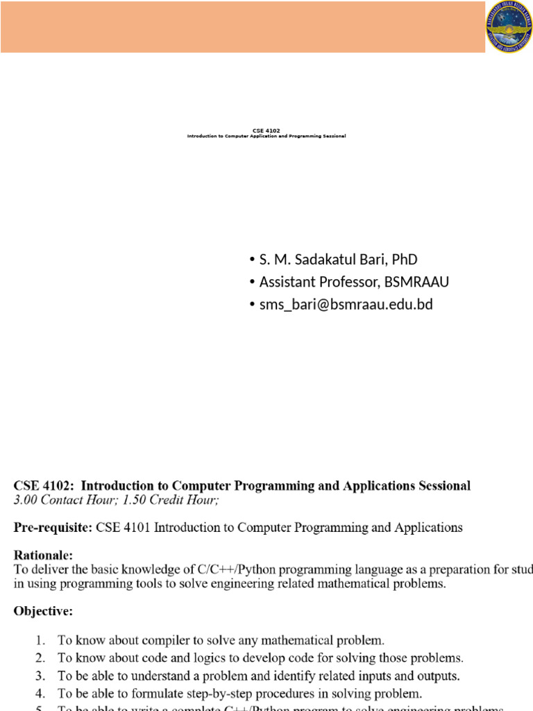 Sessional-Week-1 - CSE 4102 | PDF