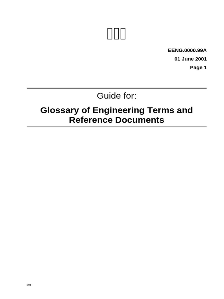 1 EENG.0000.99A Glossary of Engineering Terms and Reference Documents | PDF