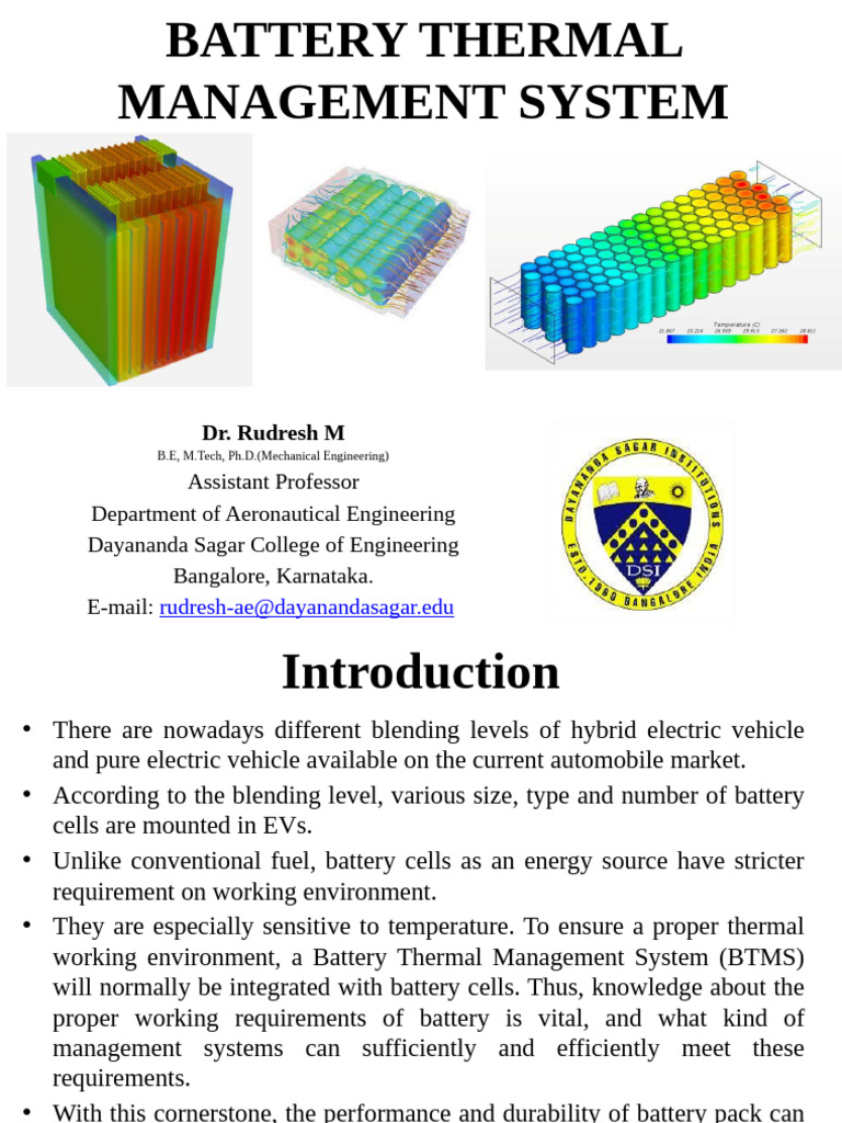 Battery Thermal Mangement System | PDF