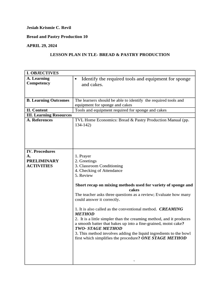 Final Demo Lesson Plan BPP | PDF