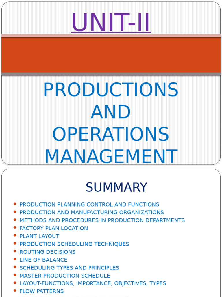 UNIT-II POM | PDF | Page Layout | Factory