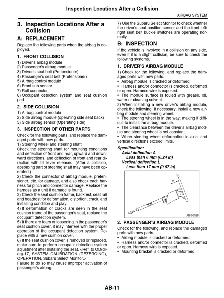 MSA5T0725A162393 Inspec Locations After Collision | PDF