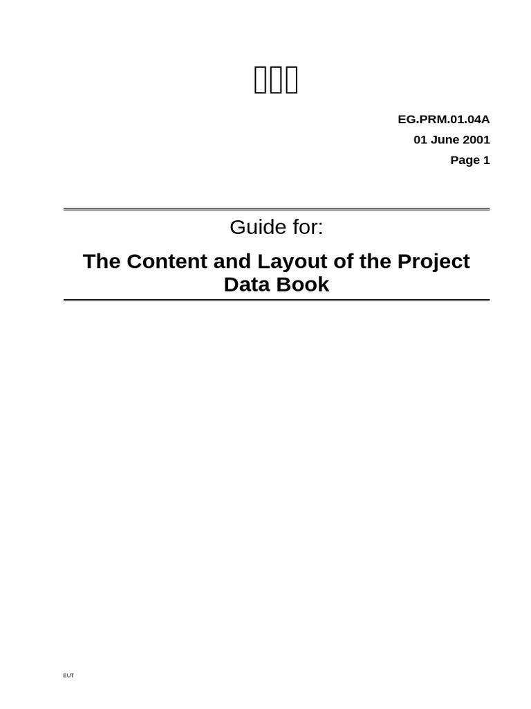 5 EG - PRM.01.04A The Content and Layout of The Project Data Book | PDF