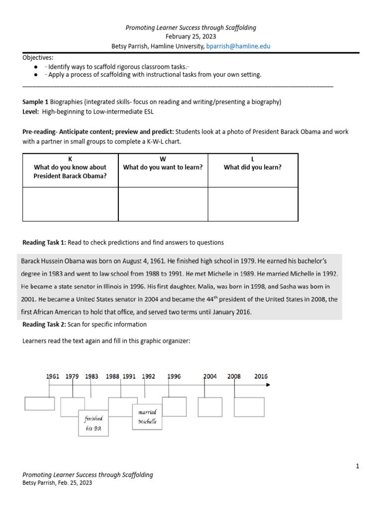 Promoting Learner Success Through Scaffolding - Parrish | PDF