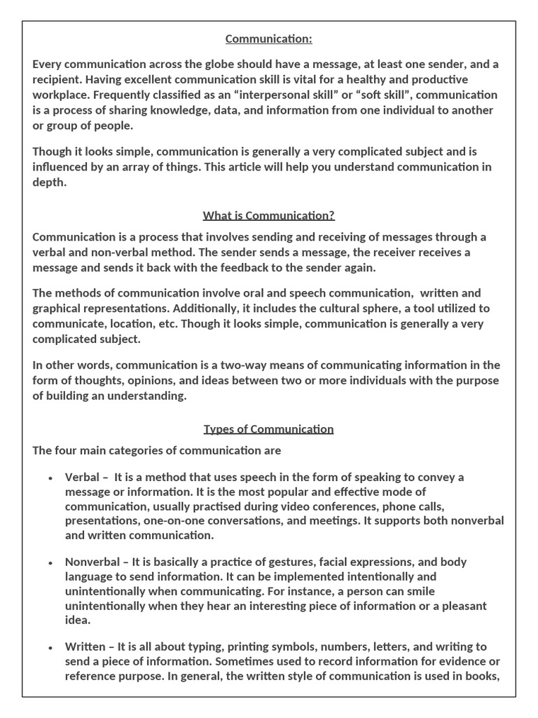 Communication | PDF
