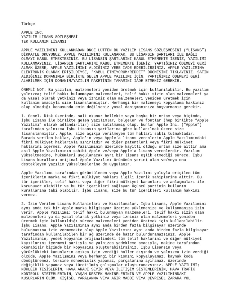 Turkish License | PDF